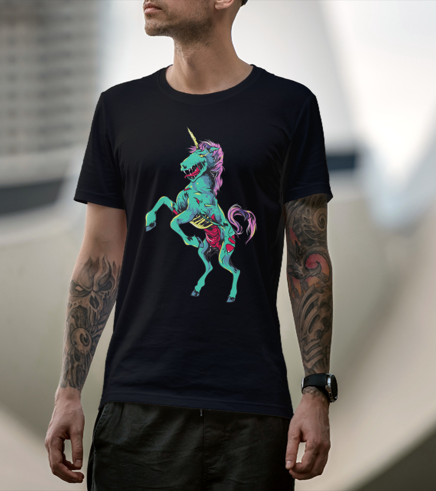 Zombiecorn Scary Zombie Unicorn Halloween Monster T-Shirt