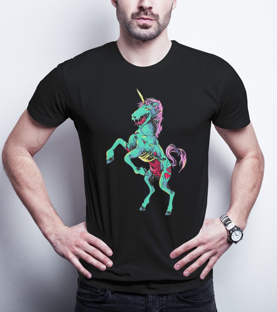Zombiecorn Scary Zombie Unicorn Halloween Monster T-Shirt