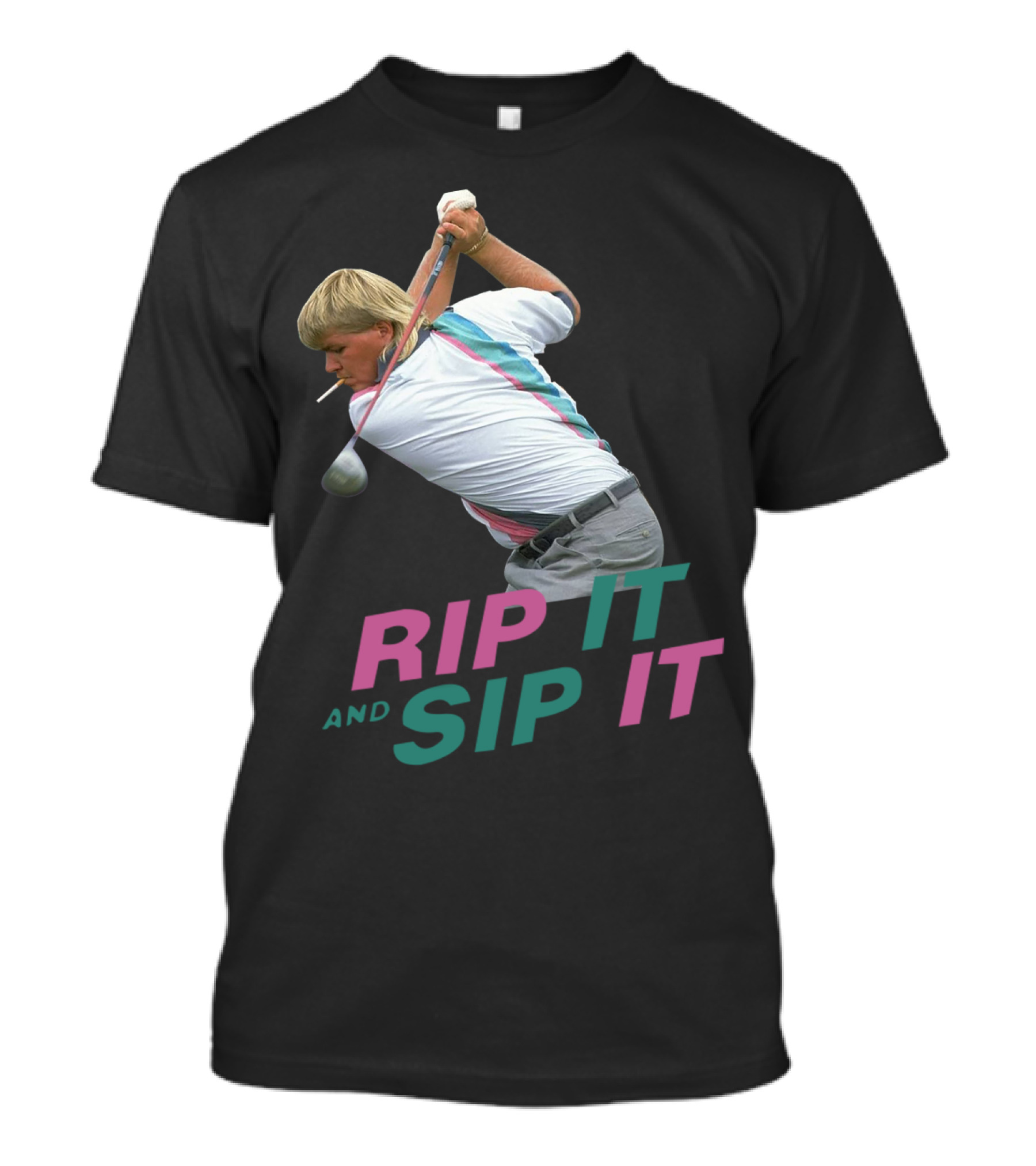 John Daly Rip It And Sip It Golf Swing Iconic T-Shirt