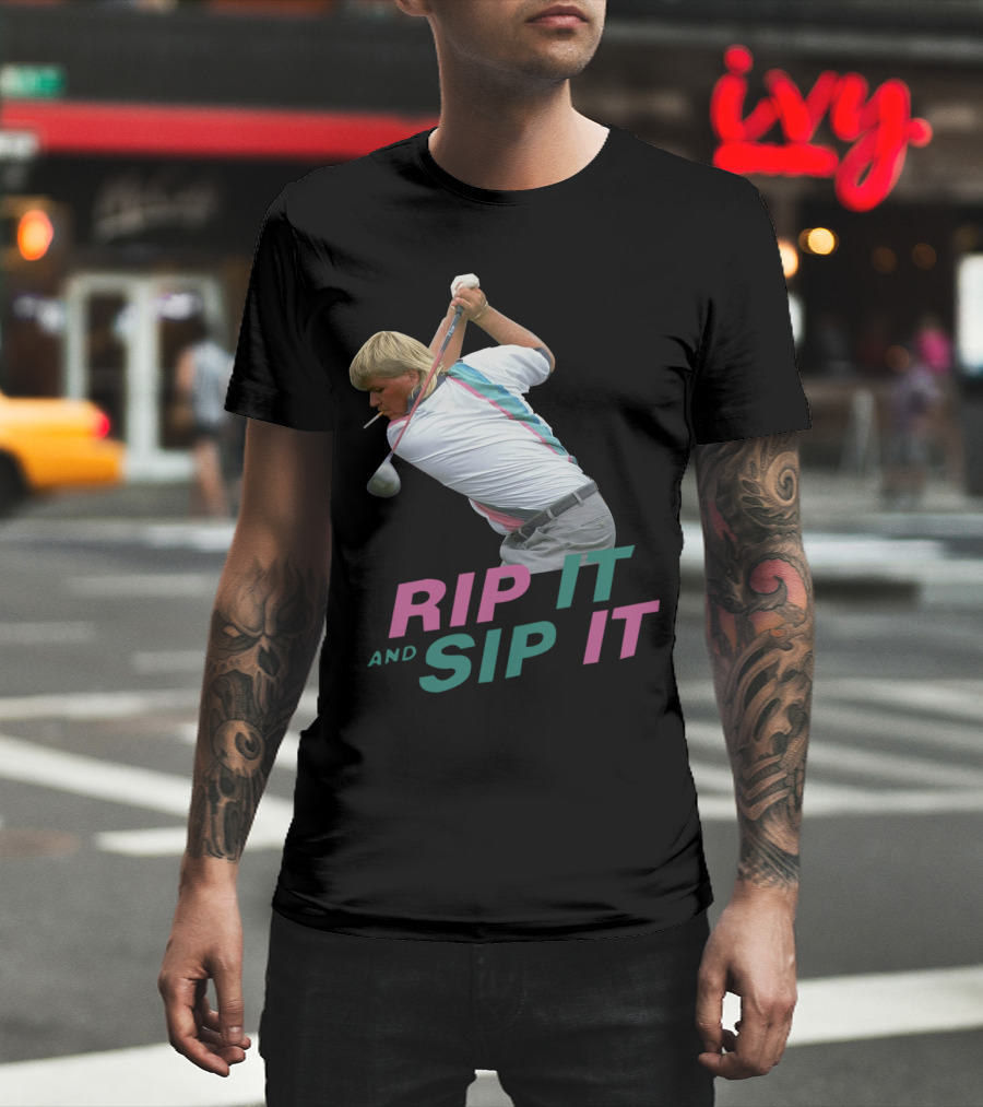 John Daly Rip It And Sip It Golf Swing Iconic T-Shirt