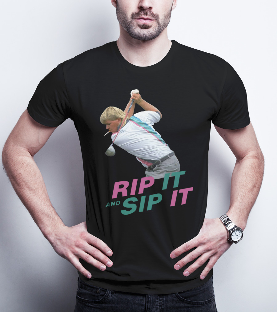 John Daly Rip It And Sip It Golf Swing Iconic T-Shirt