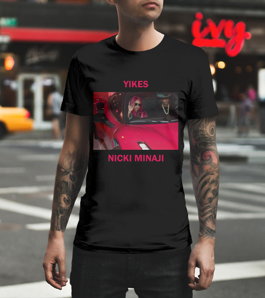 Yikes Nicki Minaj Red Car Image T-Shirt