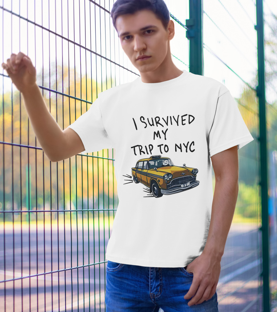 Tom Holland Spiderman Homecoming I Survived My Trip To NYC Yellow Taxi T-Shirt