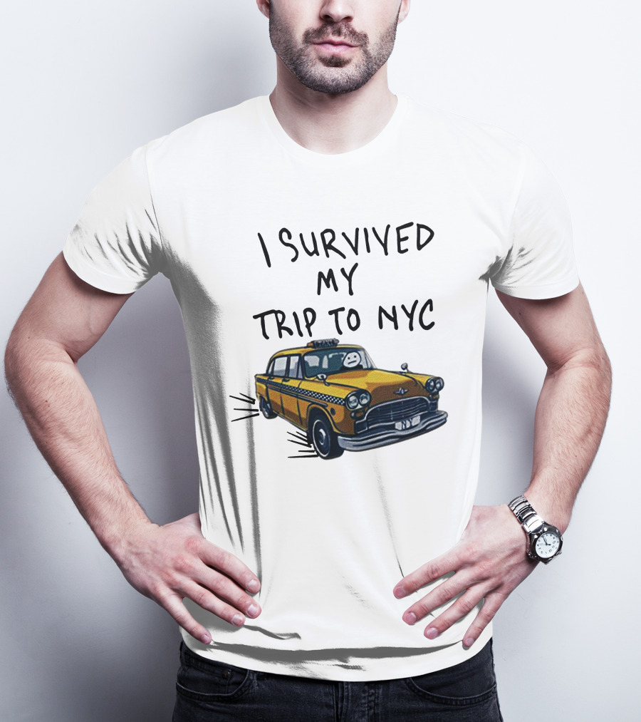 Tom Holland Spiderman Homecoming I Survived My Trip To NYC Yellow Taxi T-Shirt