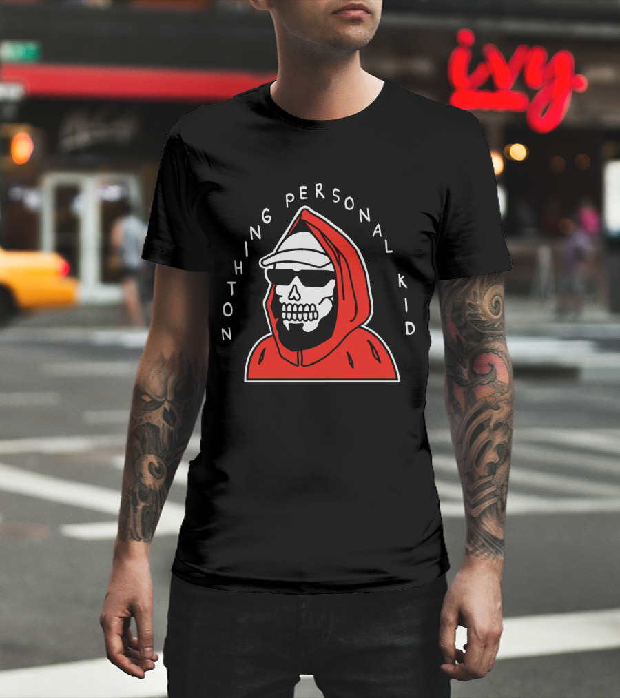 Pewdiepie Nothing Personal Kid Skeleton In Red T-Shirt