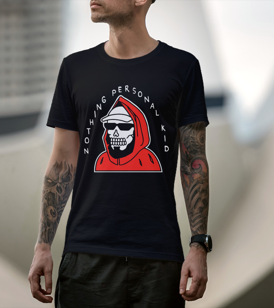 Pewdiepie Nothing Personal Kid Skeleton In Red T-Shirt