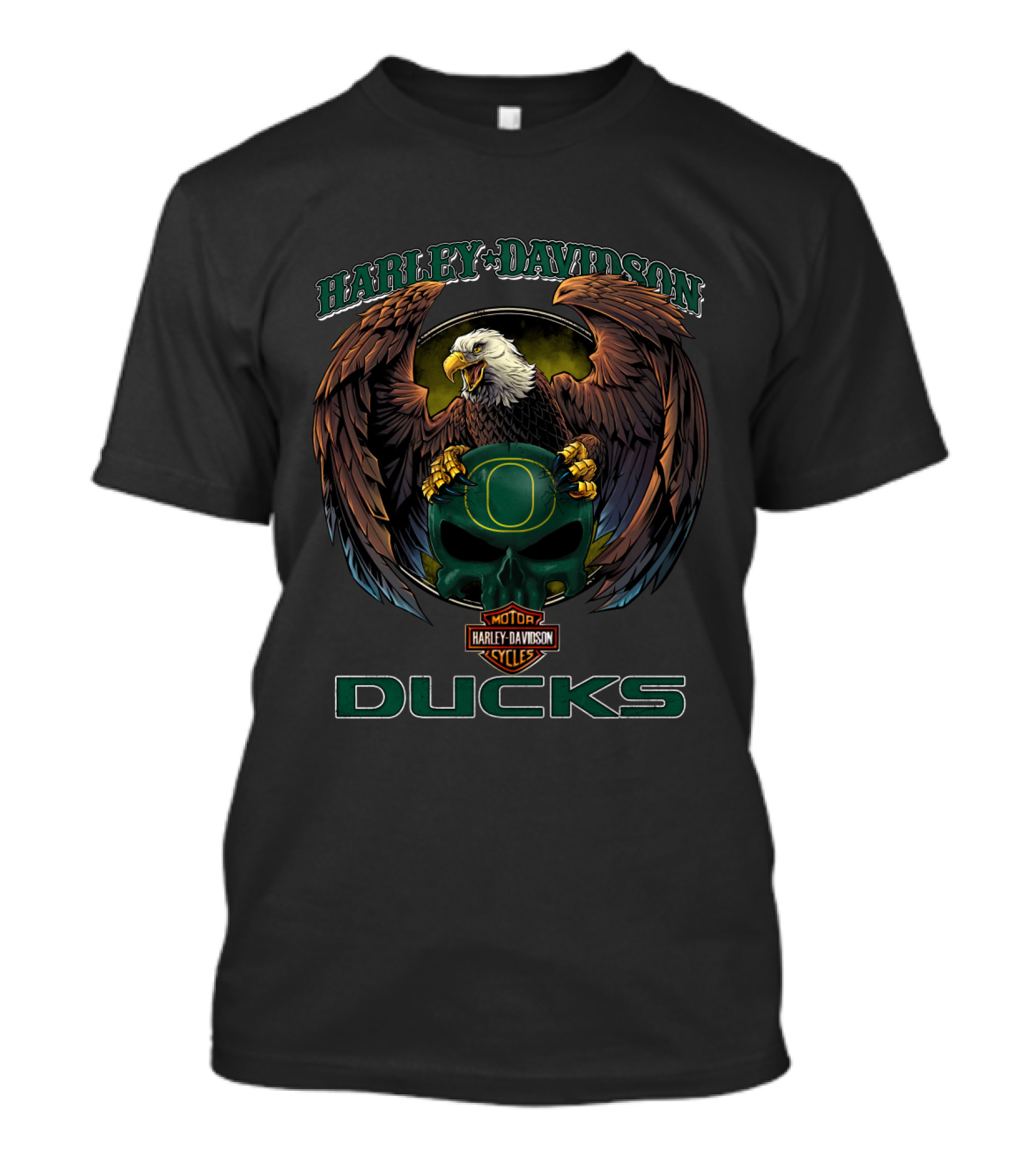 Harley Davidson Motor Cycles Oregon Ducks Eagle T-Shirt