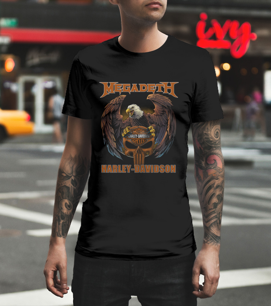 Megadeth Harley Davidson Eagle Motor Cycles T-Shirt