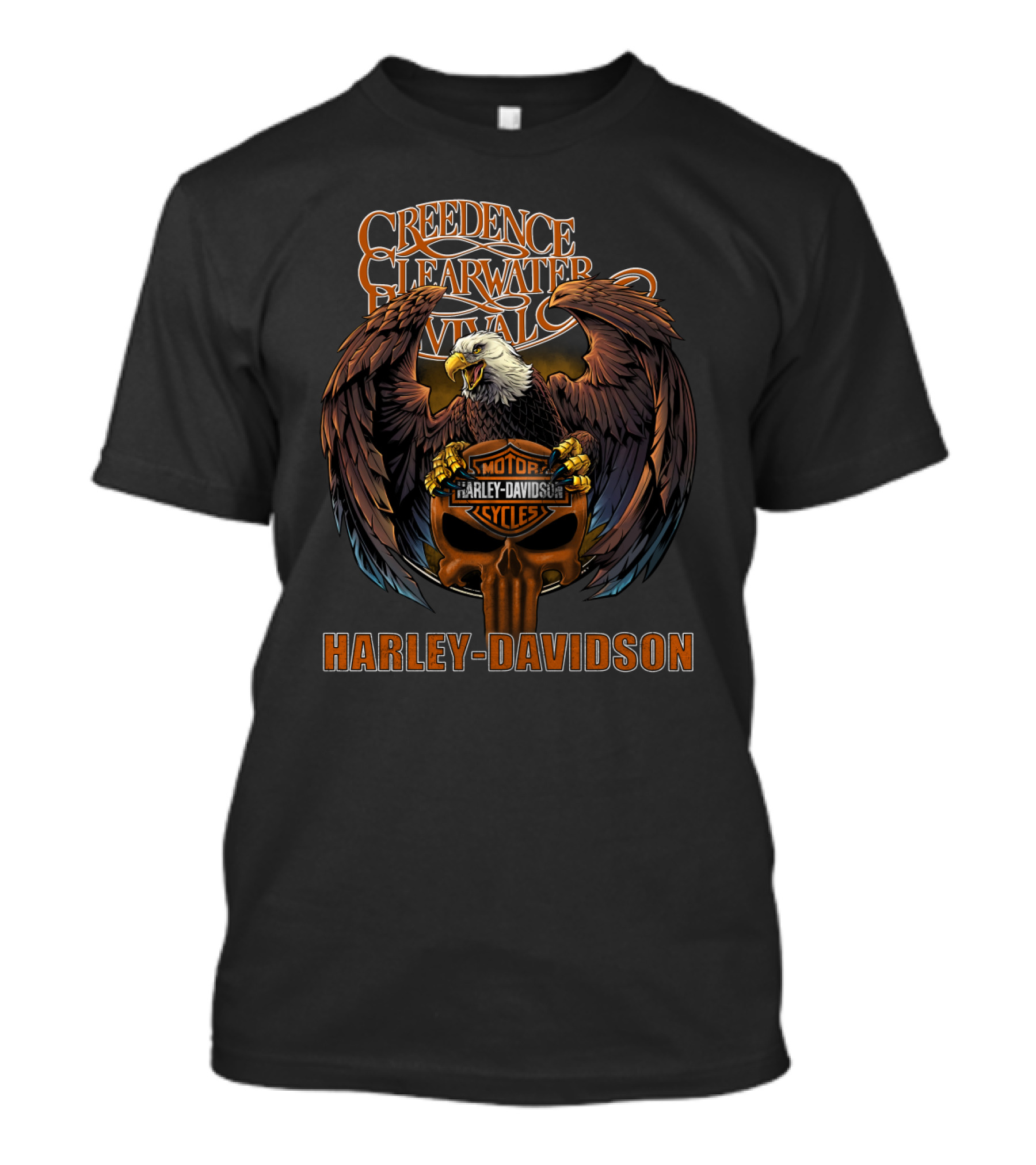 Creedence Clearwater Revival Harley Davidson Motorcycles Eagle T-Shirt