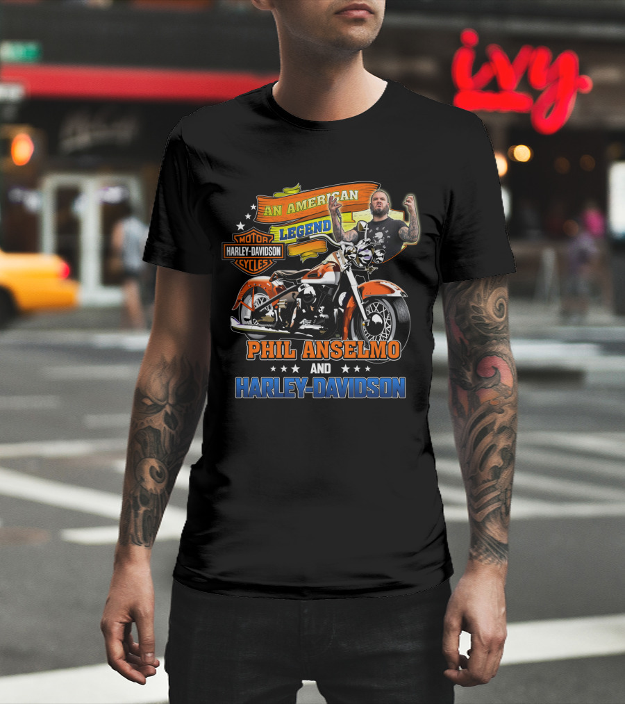 An American Legend Phil Anselmo And Harley Davidson Motorcycles T-Shirt