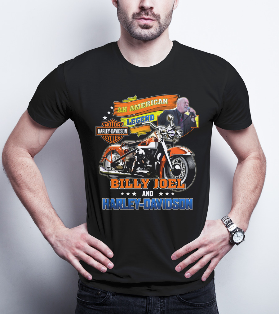 An American Legend Billy Joel And Harley Davidson T-Shirt
