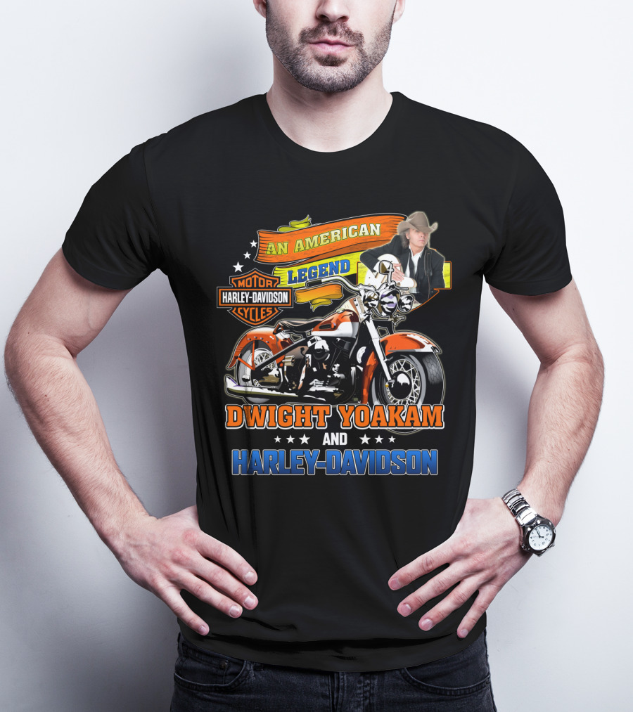 An American Legend Dwight Yoakam And Harley Davidson Motor Cycles T-Shirt