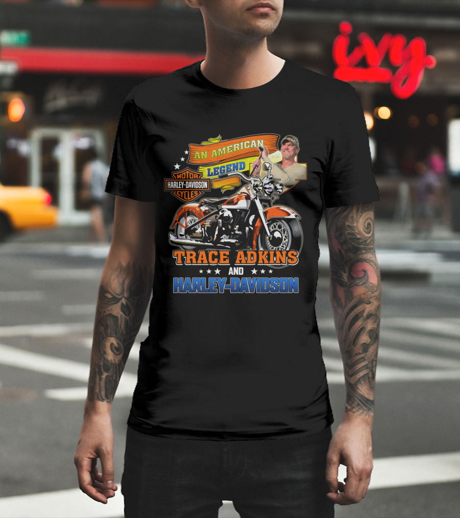 An American Legend Trace Adkins And Harley Davidson T-Shirt
