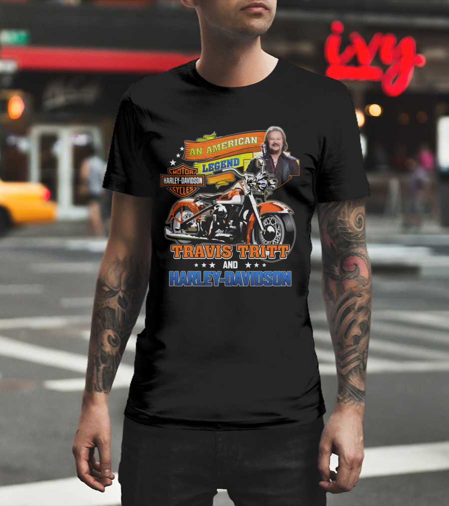 An American Legend Travis Tritt And Harley Davidson T-Shirt