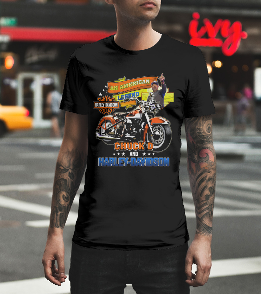 An American Legend Chuck D And Harley Davidson T-Shirt