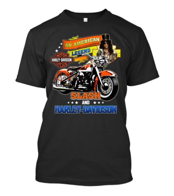An American Legend Slash And Harley Davidson Motor Cycles T-Shirt