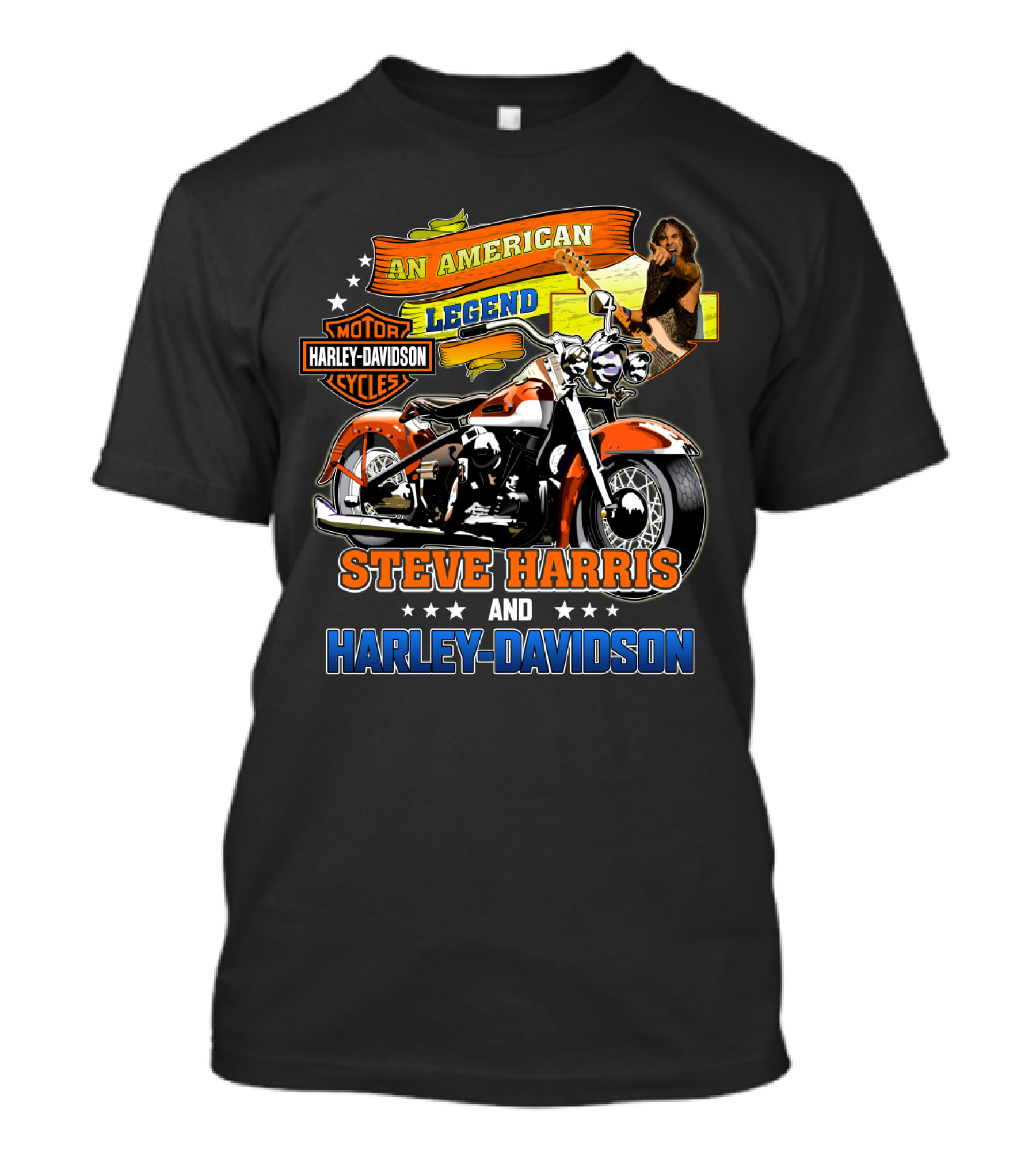 An American Legend Steve Harris And Harley Davidson T-Shirt