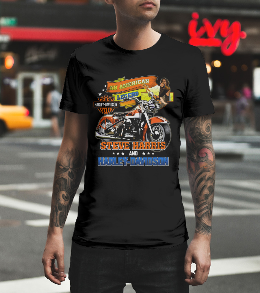 An American Legend Steve Harris And Harley Davidson T-Shirt
