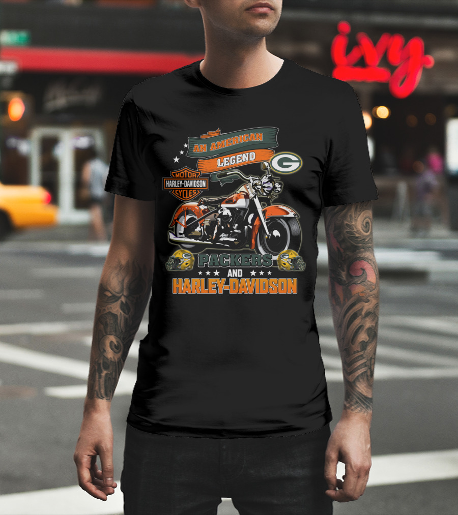Green Bay Packers Harley Davidson An American Legend T-Shirt