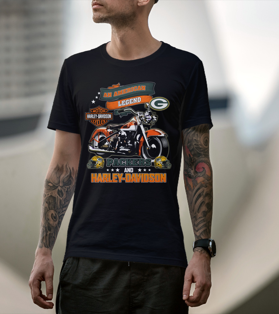 Green Bay Packers Harley Davidson An American Legend T-Shirt