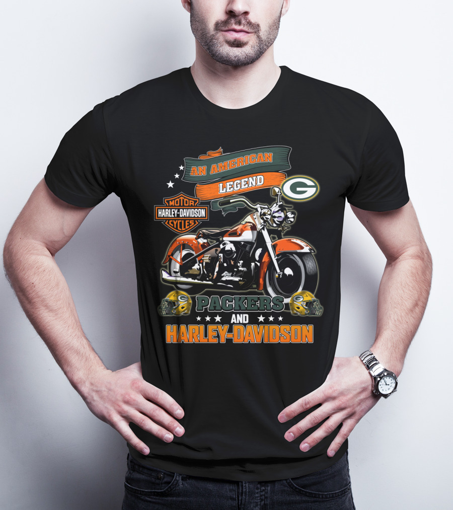 Green Bay Packers Harley Davidson An American Legend T-Shirt