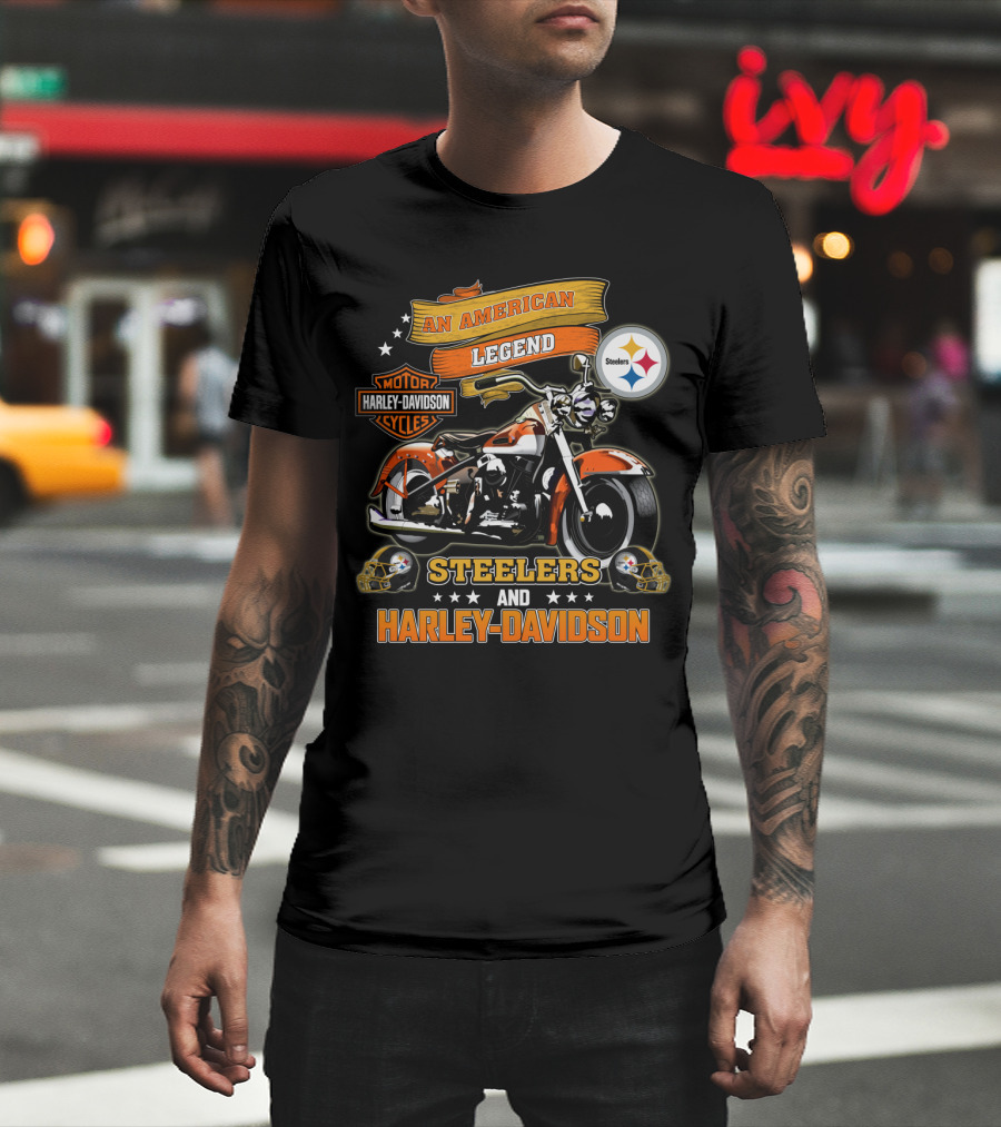 An American Legend Steelers And Harley Davidson T-Shirt