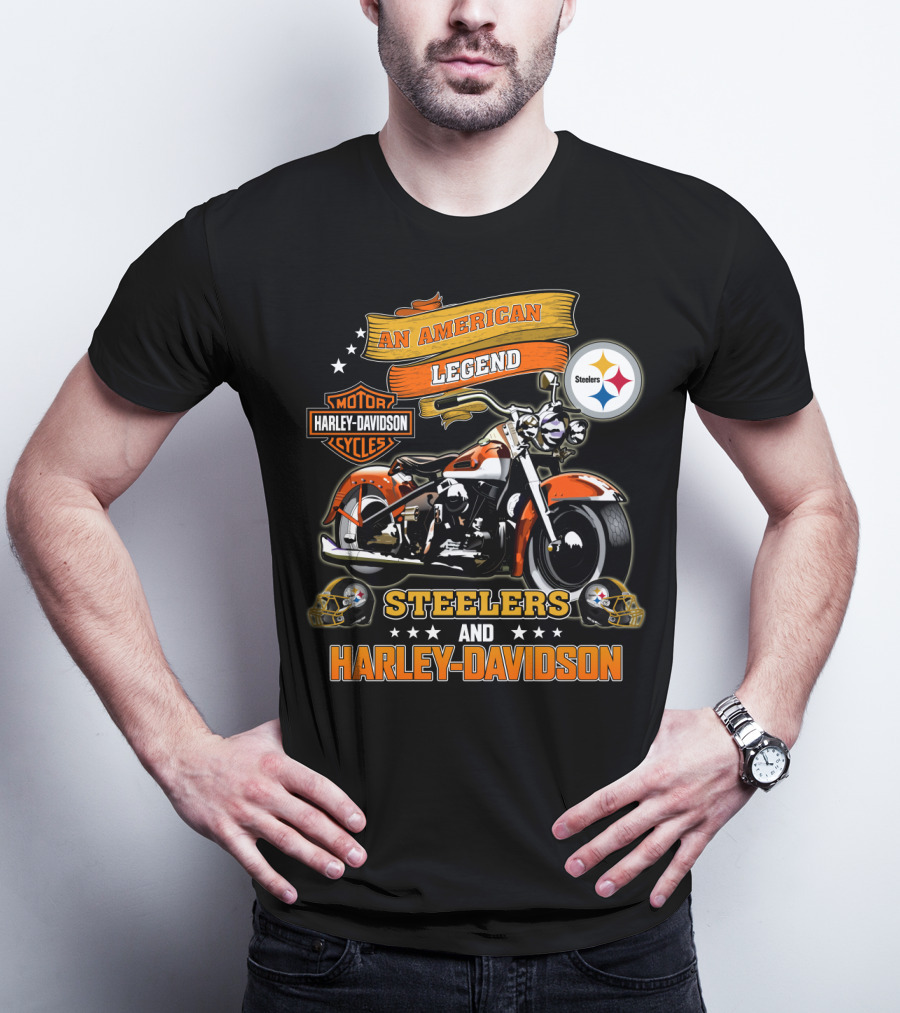 An American Legend Steelers And Harley Davidson T-Shirt