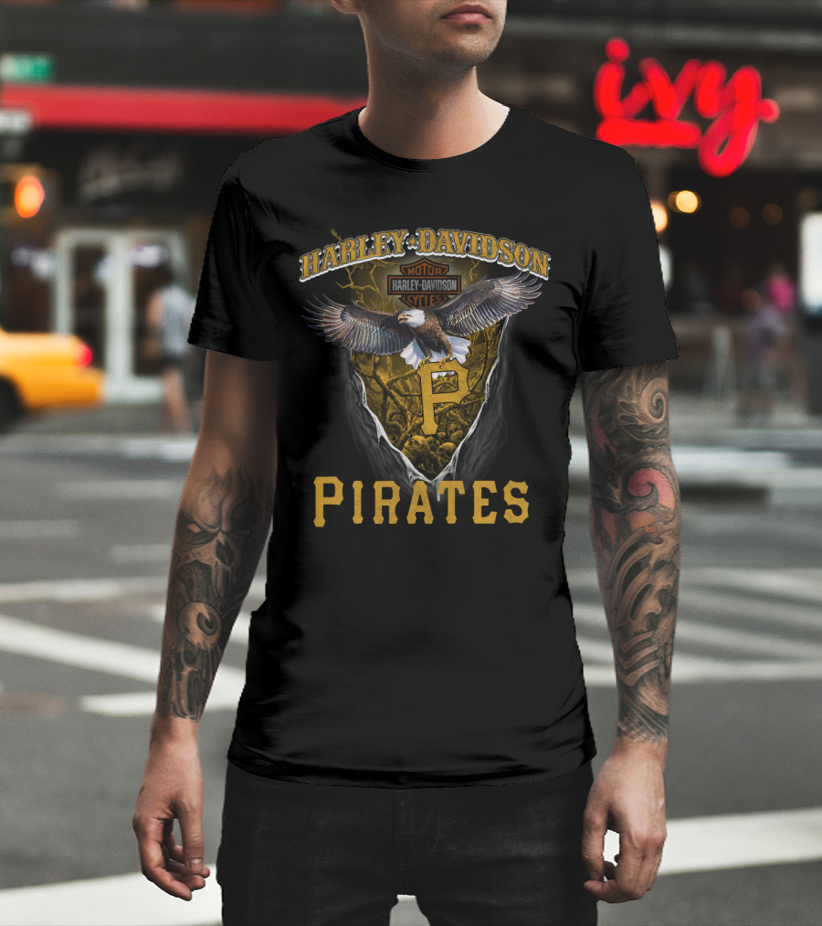 Harley Davidson Motorcycles Pittsburgh Pirates T-Shirt