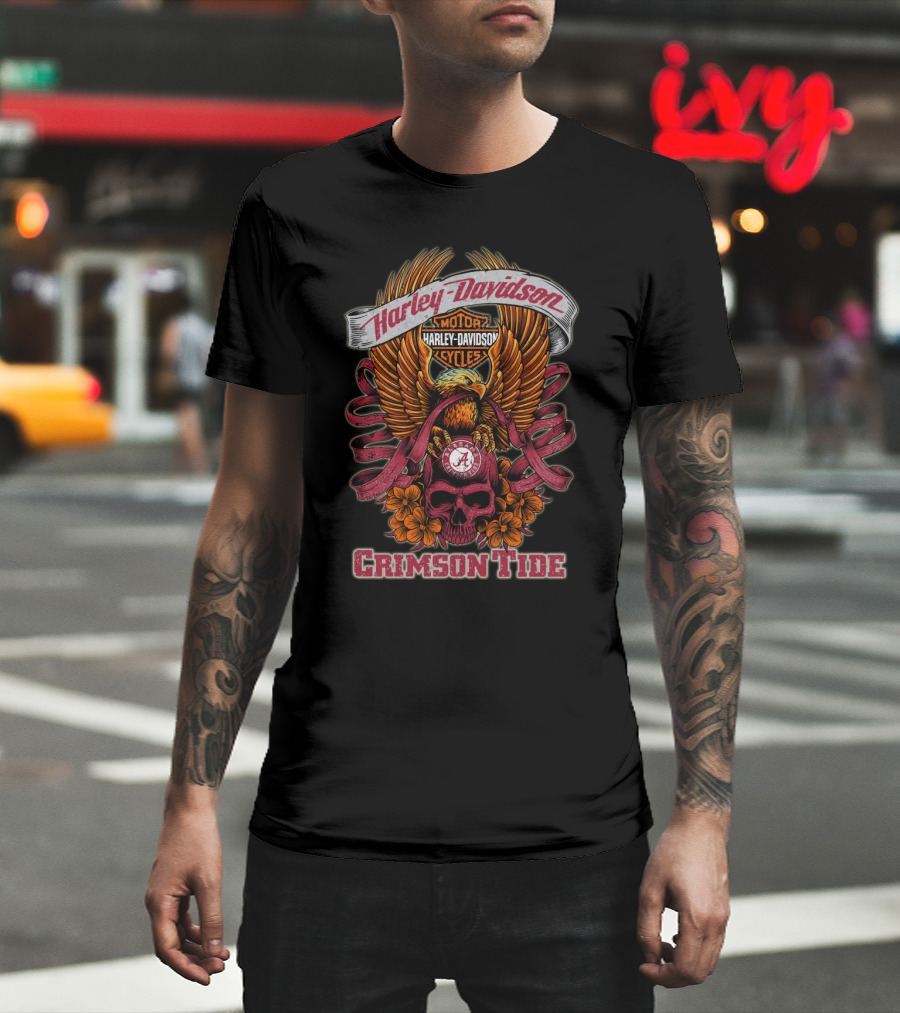 Harley Davidson Motor Cycles Alabama Crimson Tide T-Shirt