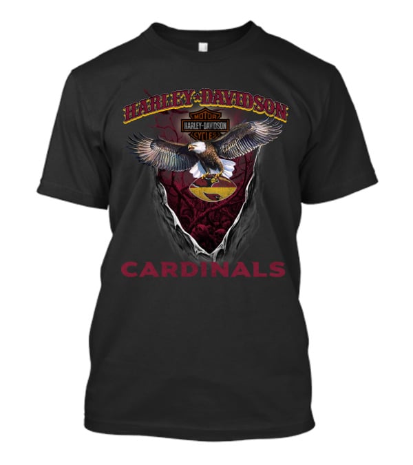 Harley Davidson Motor Cycles Eagle Cardinals T-Shirt