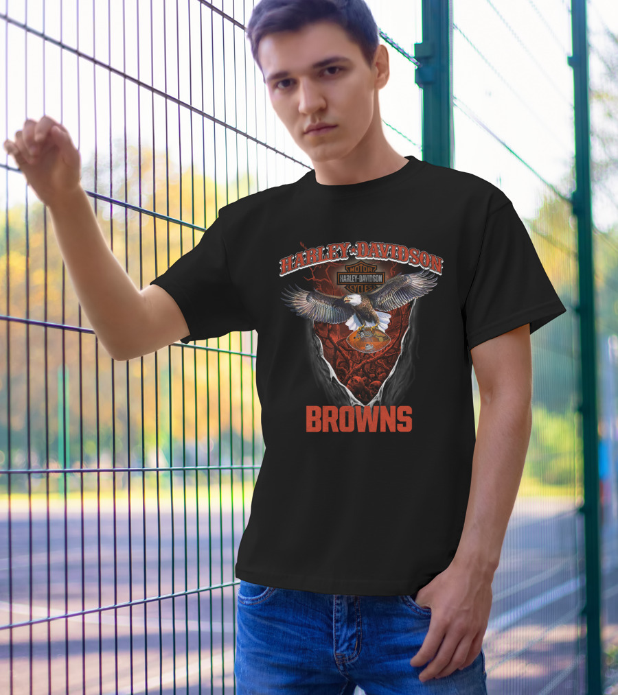 Harley Davidson Motor Cycle Browns T-Shirt