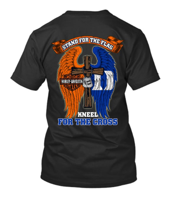 Stand For The Flag Kneel For The Cross Harley Davidson Duke Blue Devils T-Shirt