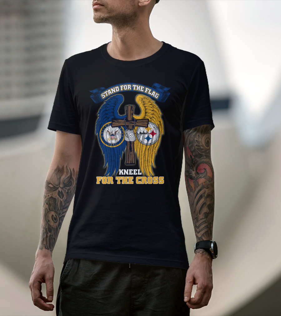 Stand For The Flag Kneel For The Cross Us Navy Pittsburgh Steelers T-Shirt