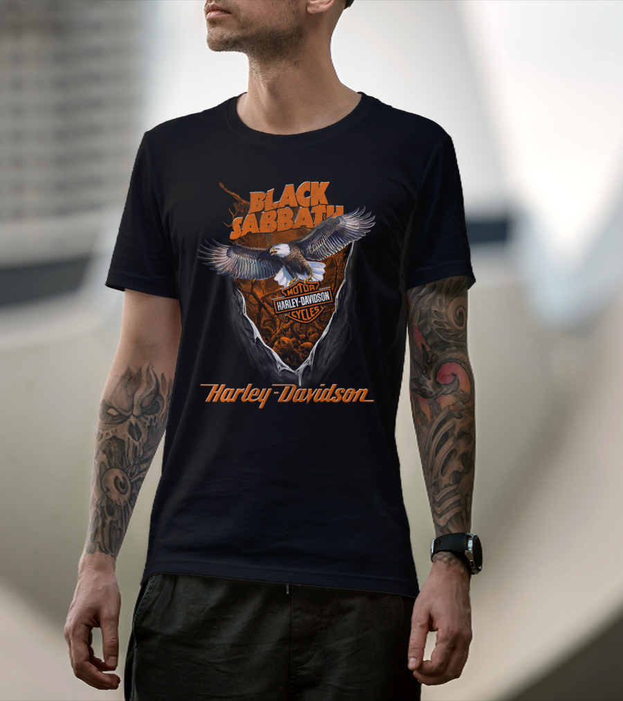 Black Sabbath Harley Davidson Motorcycles Eagle T-Shirt