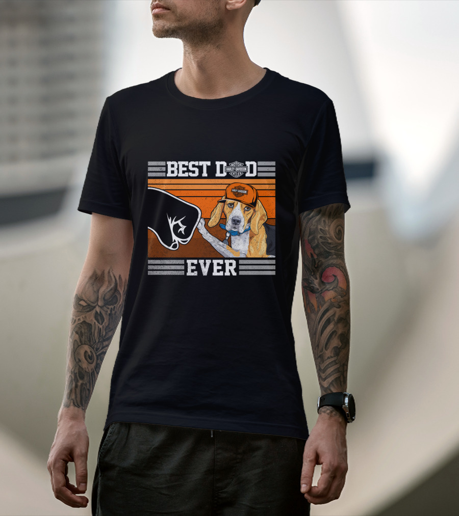 Best Dog Dad Ever Motor Harley Davidson Cycles T-Shirt