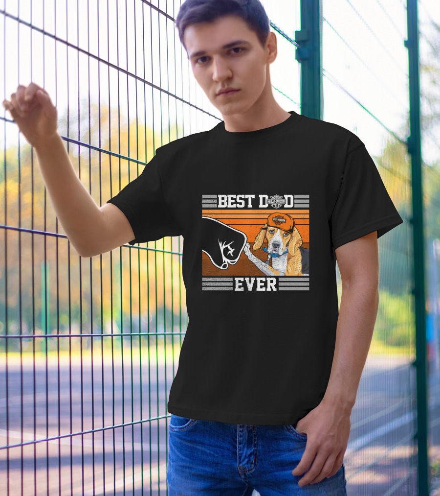 Best Dog Dad Ever Motor Harley Davidson Cycles T-Shirt