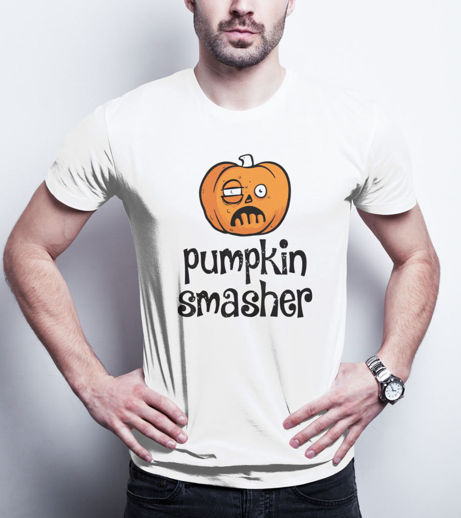 Pumpkin Smasher Funny Jack-O'-Lantern Face T-Shirt