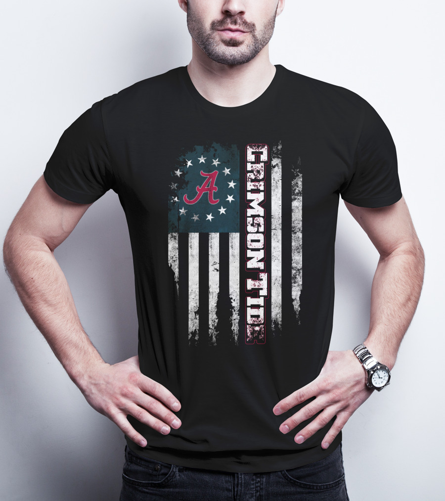 Crimson Tide A Flag Stars Stripes T-Shirt
