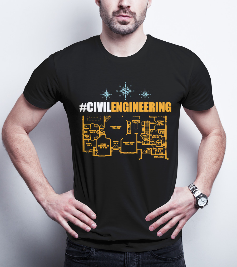 CIVILENGINEERING Blueprint Plan T-Shirt