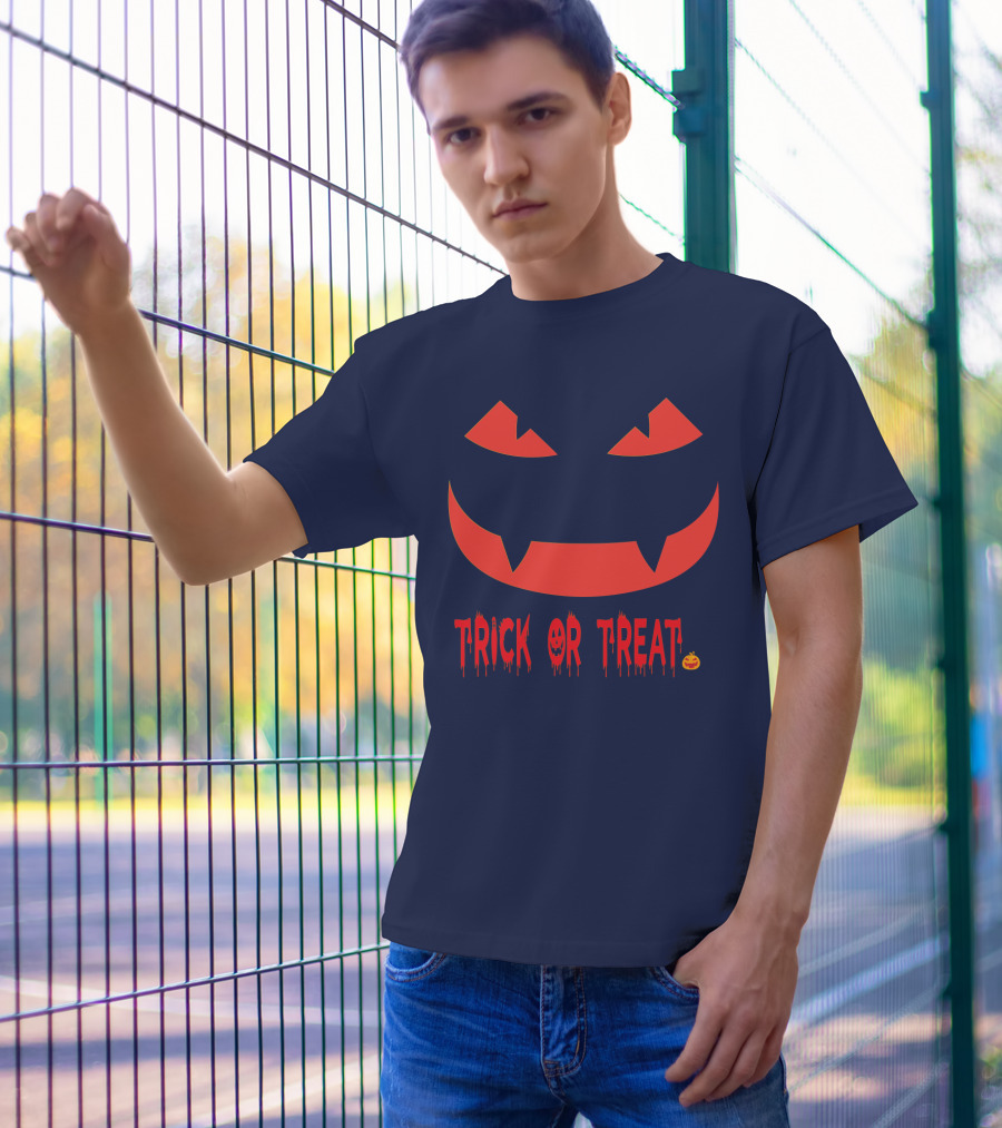 HALLOWEEN Trick Or Treat Jack-o'-Lantern Face T-Shirt