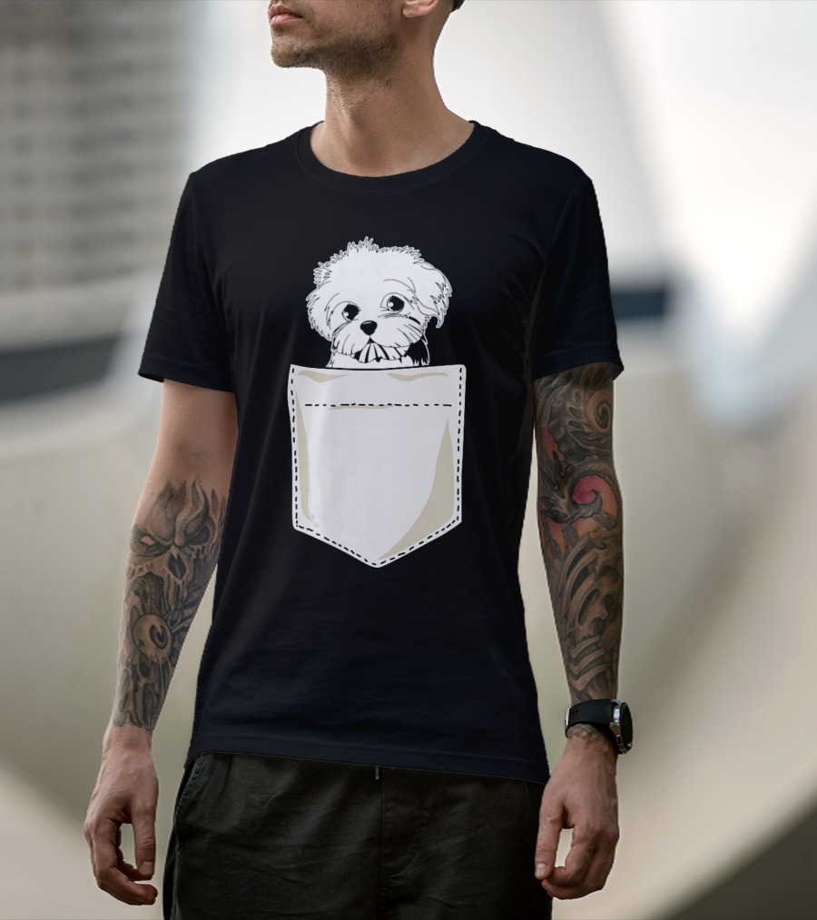 Best For Christmas Maltese Dog In Pocket T-Shirt