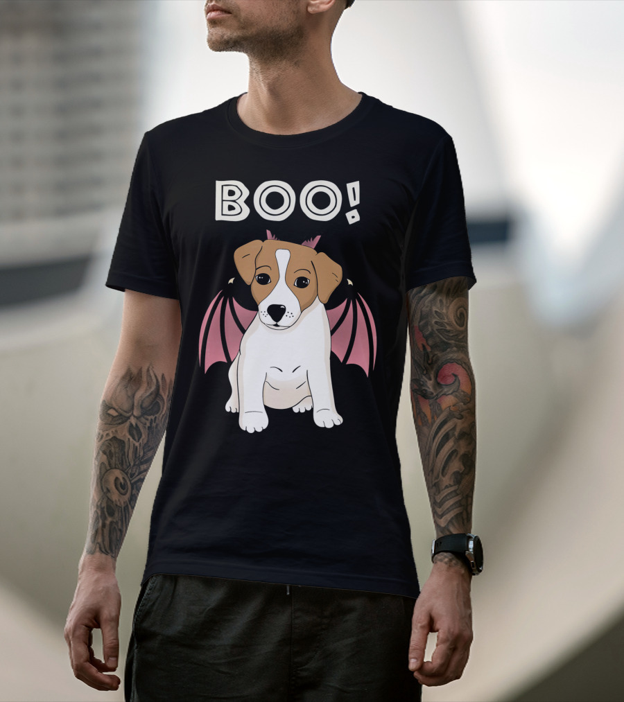 BOO Jack Russell Terrier With Bat Wings T-Shirt