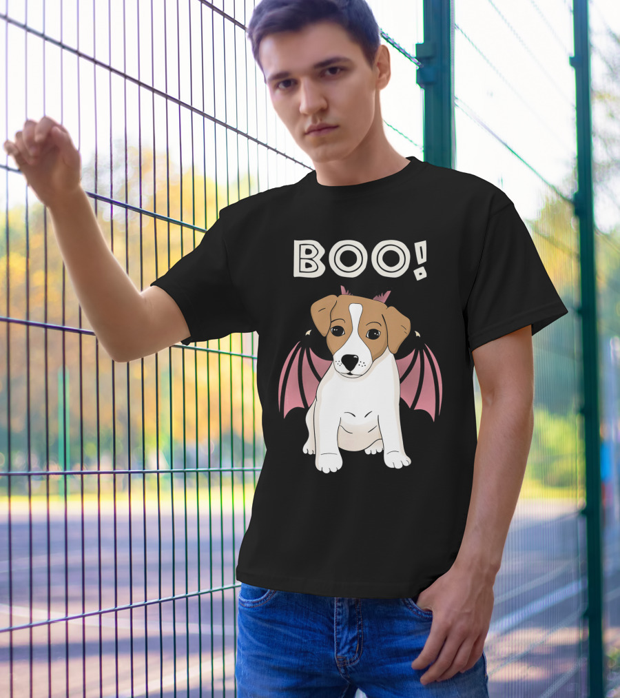 BOO Jack Russell Terrier With Bat Wings T-Shirt