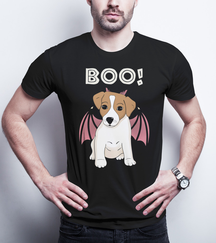 BOO Jack Russell Terrier With Bat Wings T-Shirt