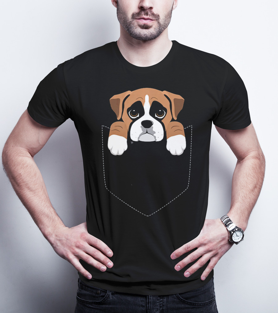 Boxer Dog Pocket Funny Dog T-Shirt