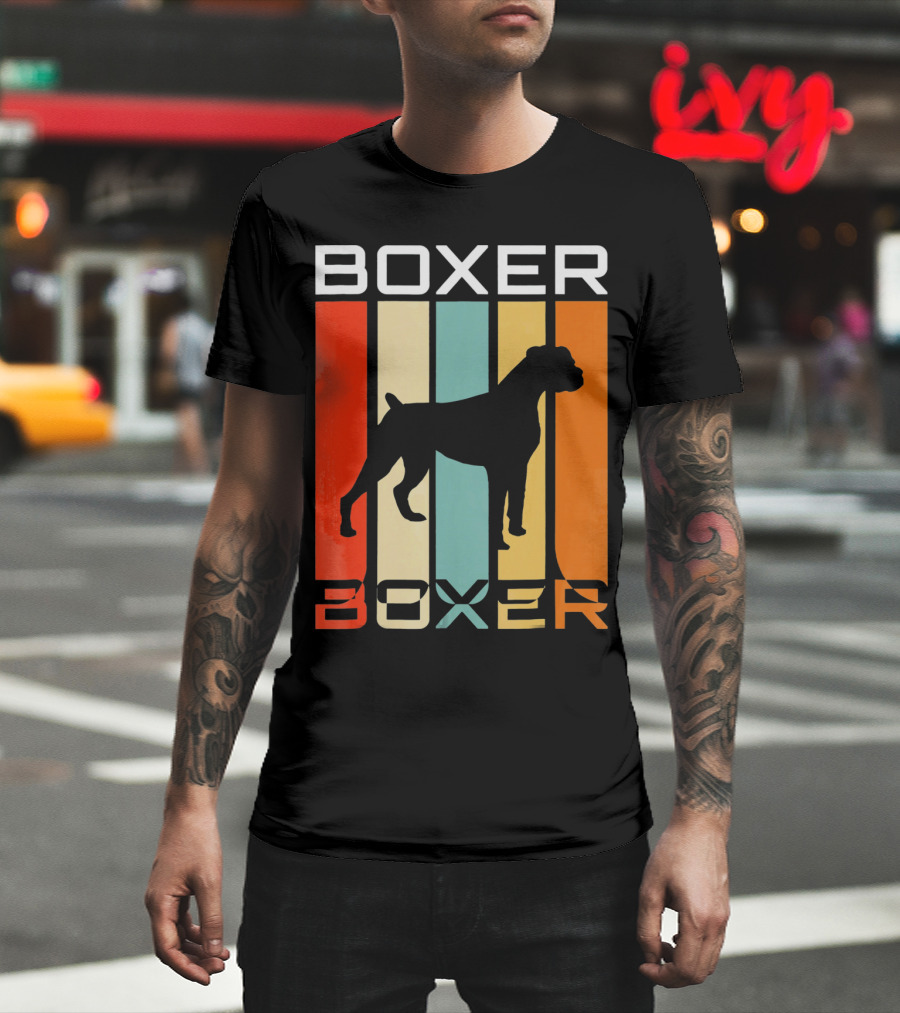 Boxer Dog Retro 70s Vintage Boxer T-Shirt