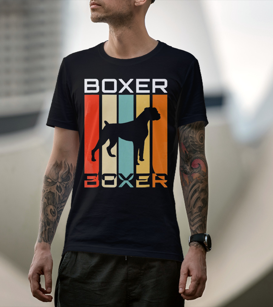 Boxer Dog Retro 70s Vintage Boxer T-Shirt