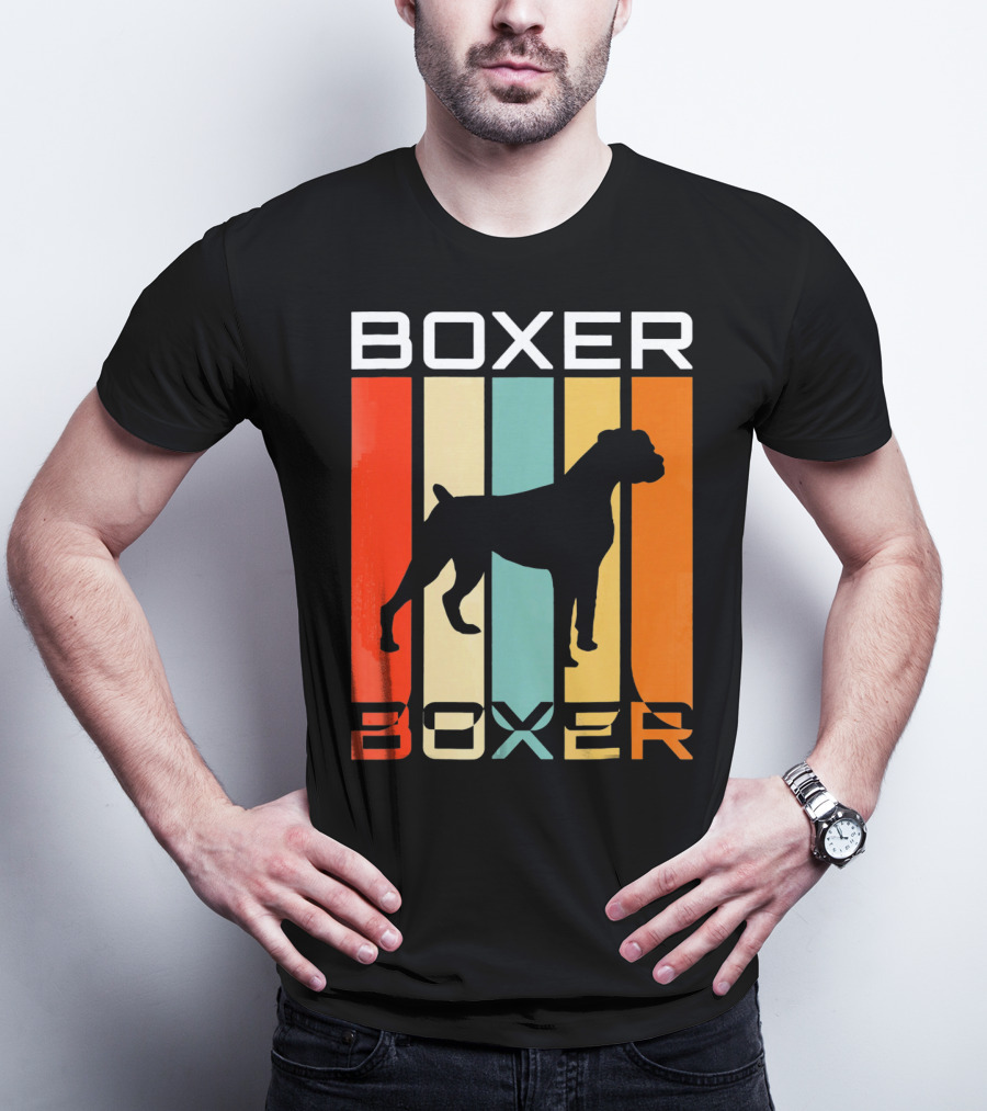 Boxer Dog Retro 70s Vintage Boxer T-Shirt