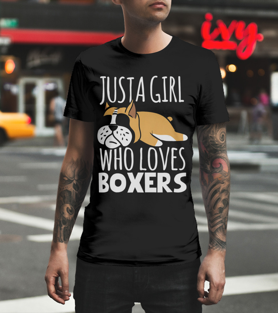 Just A Girl Who Loves Boxers Bulldog T-Shirt