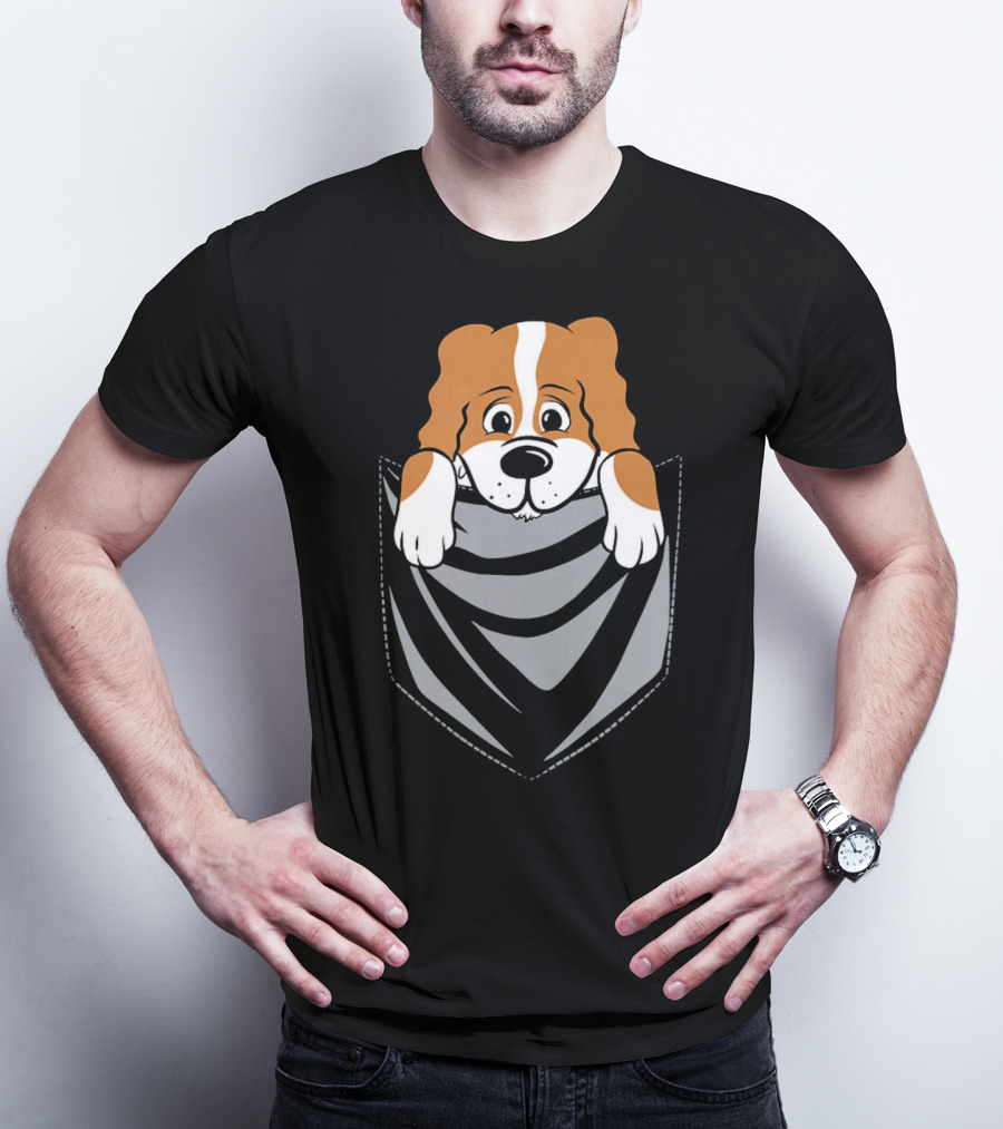 Cavalier King Charles Spaniel Cartoon Pocket Pup T-Shirt